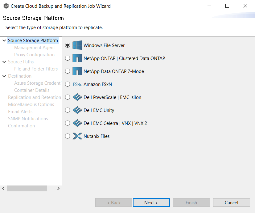Peer Global File Service Help > Cloud Backup and Replication Jobs > Creating a Cloud Backup and ...