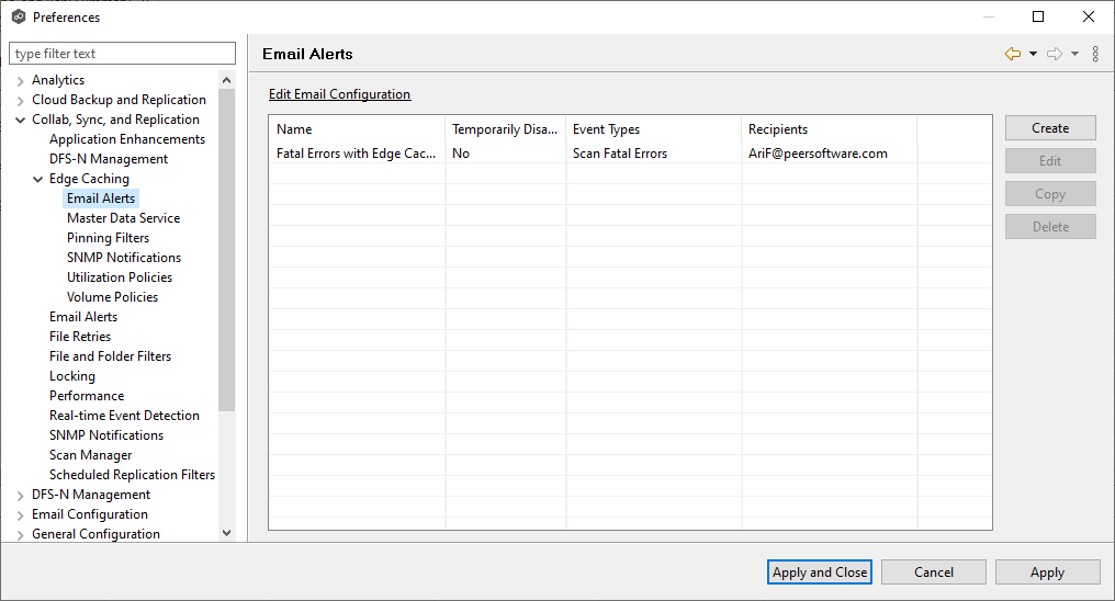 Peer Global File Service Help Preferences Collaboration Replication And Synchronization 