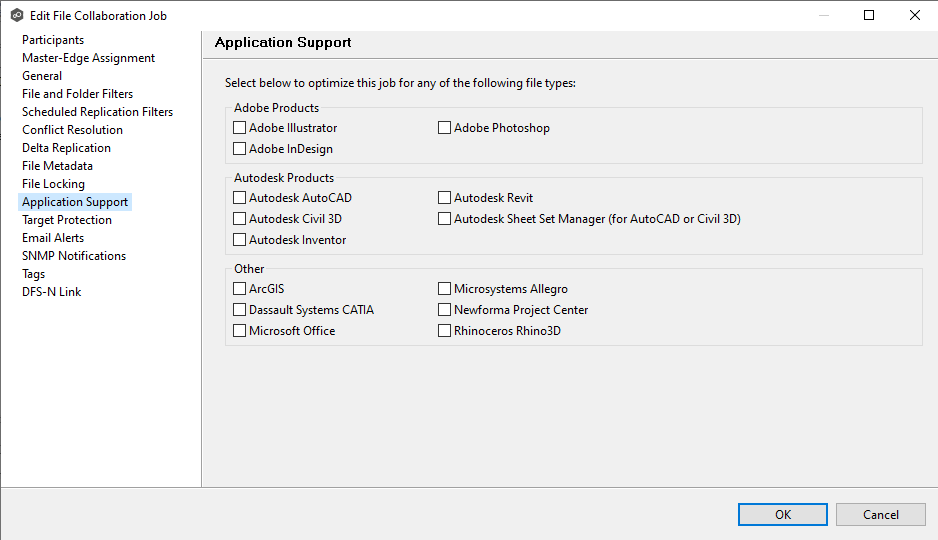 Peer Global File Service Help > File Collaboration Jobs > Editing a ...