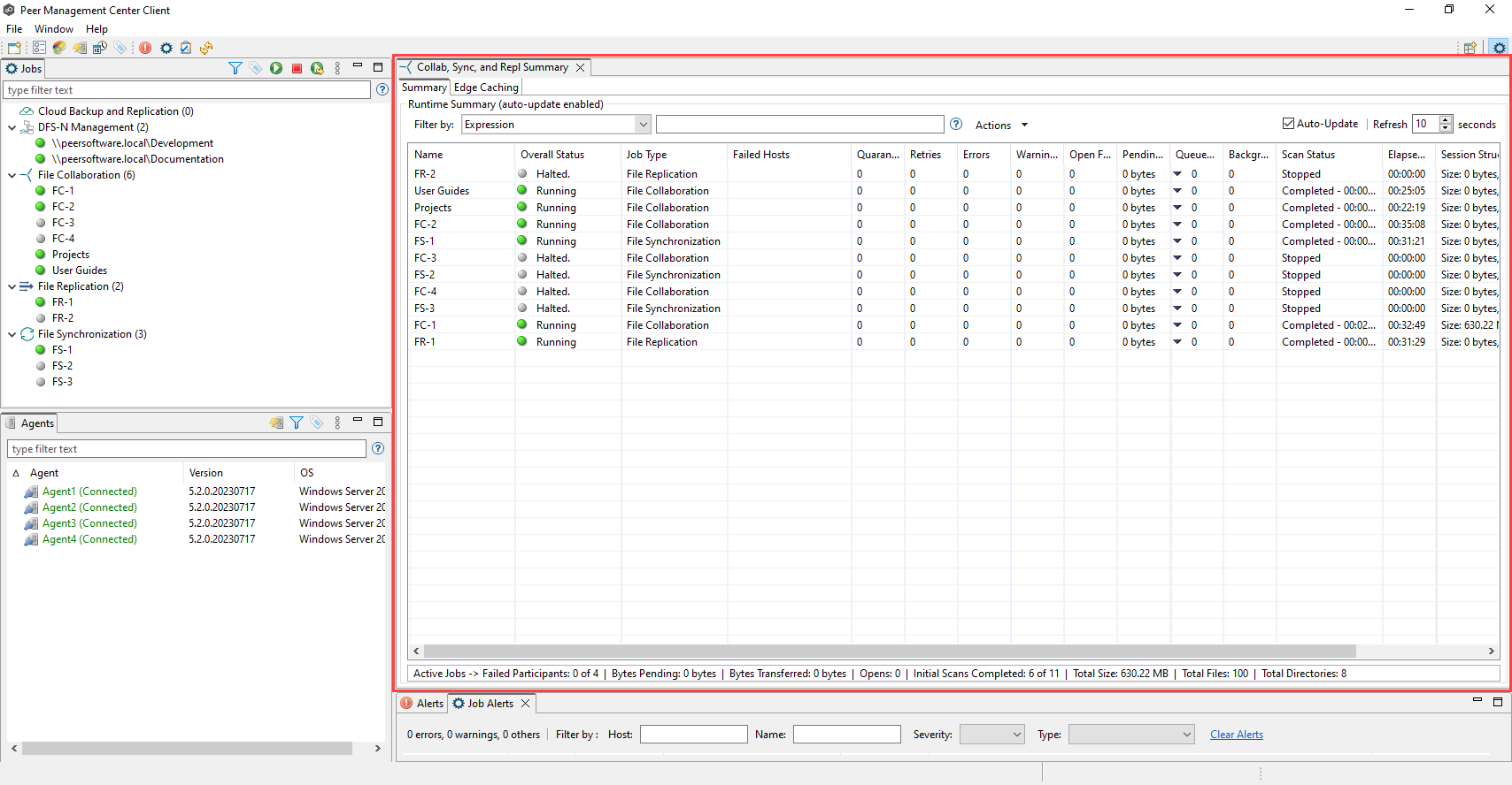 Peer Global File Service Help > Peer Management Center User Interface ...