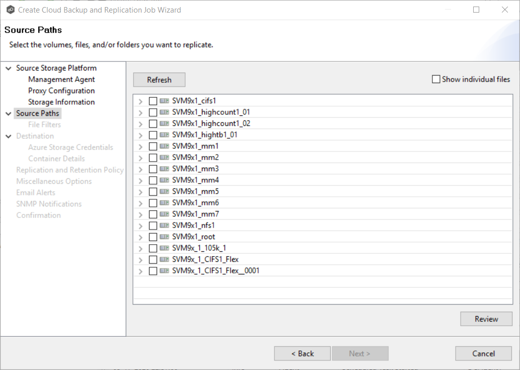 Peer Global File Service Help > Cloud Backup and Replication Jobs > Creating a Cloud Backup and ...